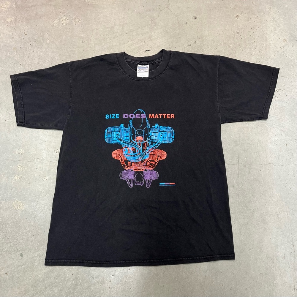 Vintage Size Does Matter Motorcycle Engine T Shirt Ta… - Gem